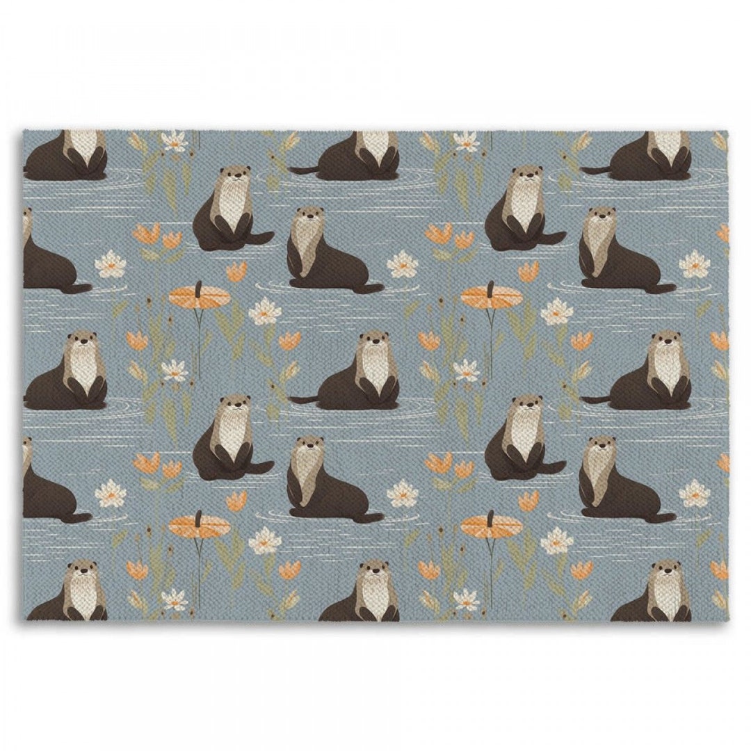 Otter Area Rug: Whimsical Lakehouse Farmhouse Decor - Etsy