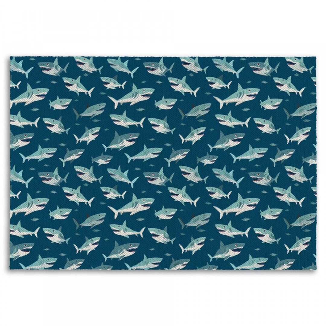 Shark Rug, Ocean Rugs, Coastal Area Rug, Nautical Living Room Rugs ...