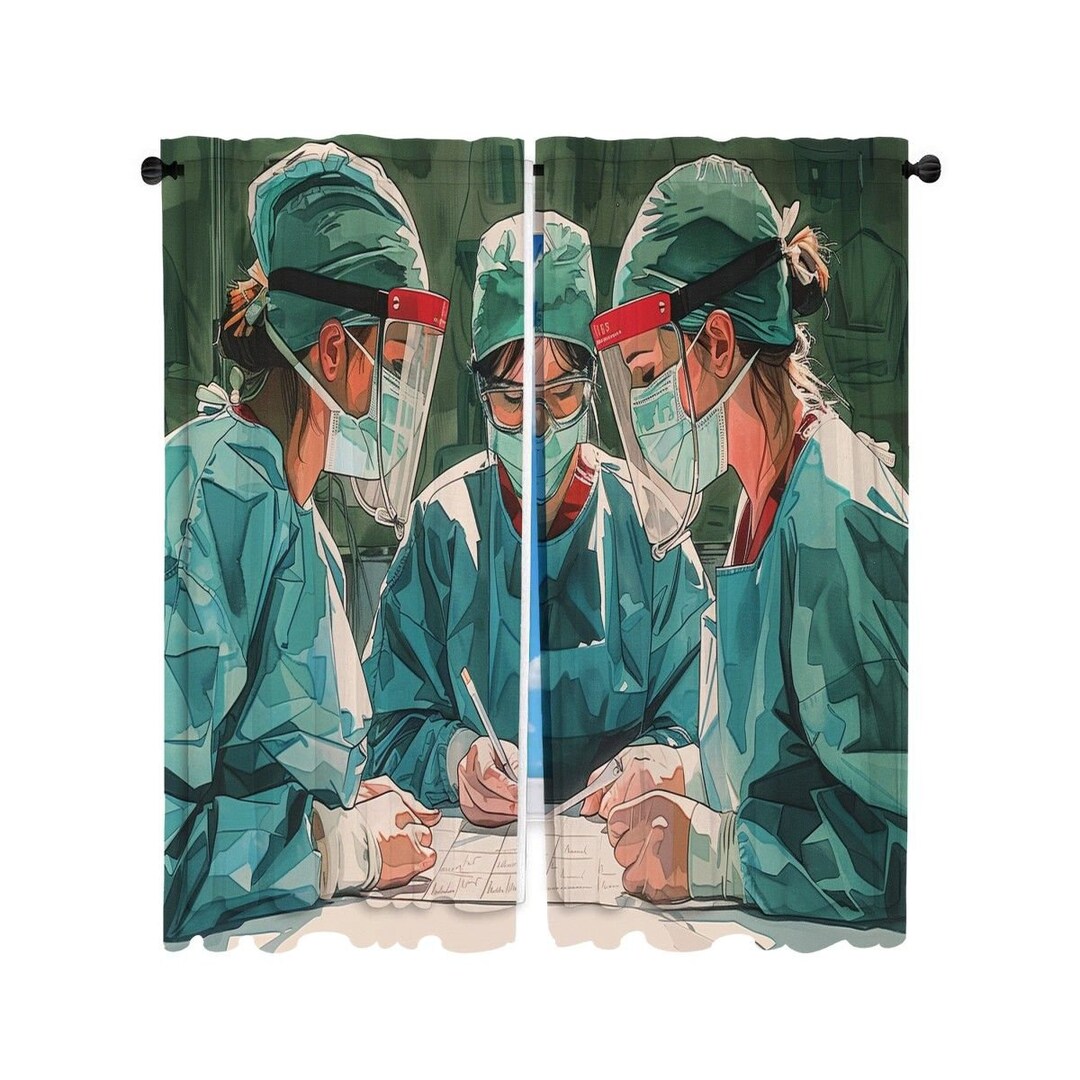 Medical Team Window Curtain, Healthcare Curtains, Professional ...