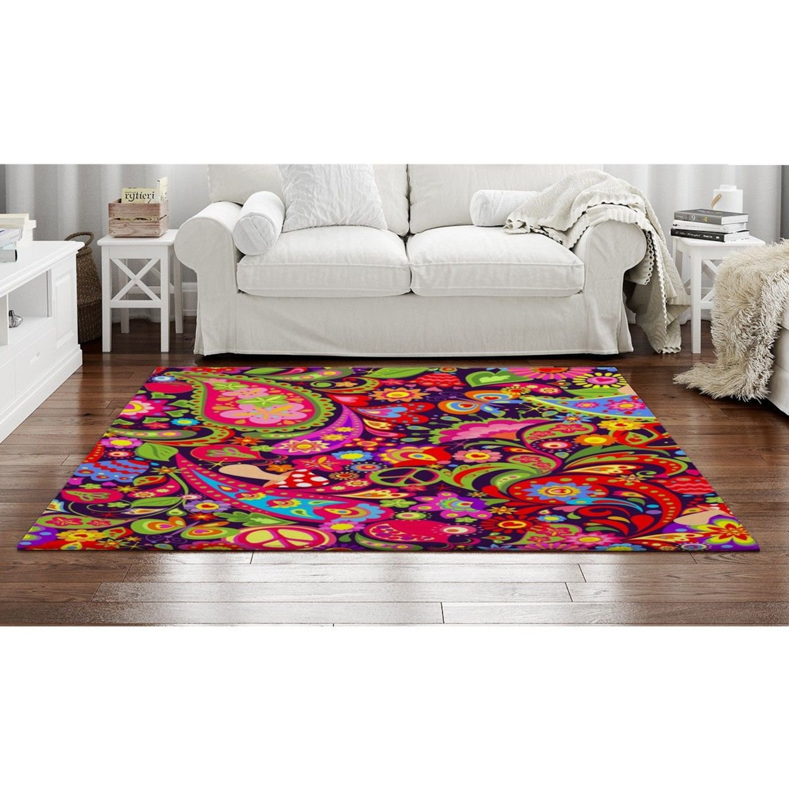 Hippie Rugs Colorful Rug Colorful Area Rug Paisley Rug | Etsy