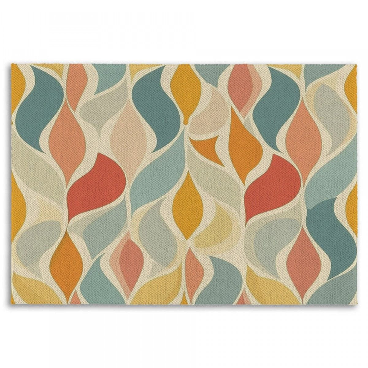 1950s Retro Paisley Rug: Personalized Colorful Area Rug - Etsy