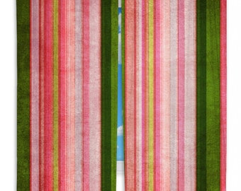 Pink and Green Curtains - Etsy