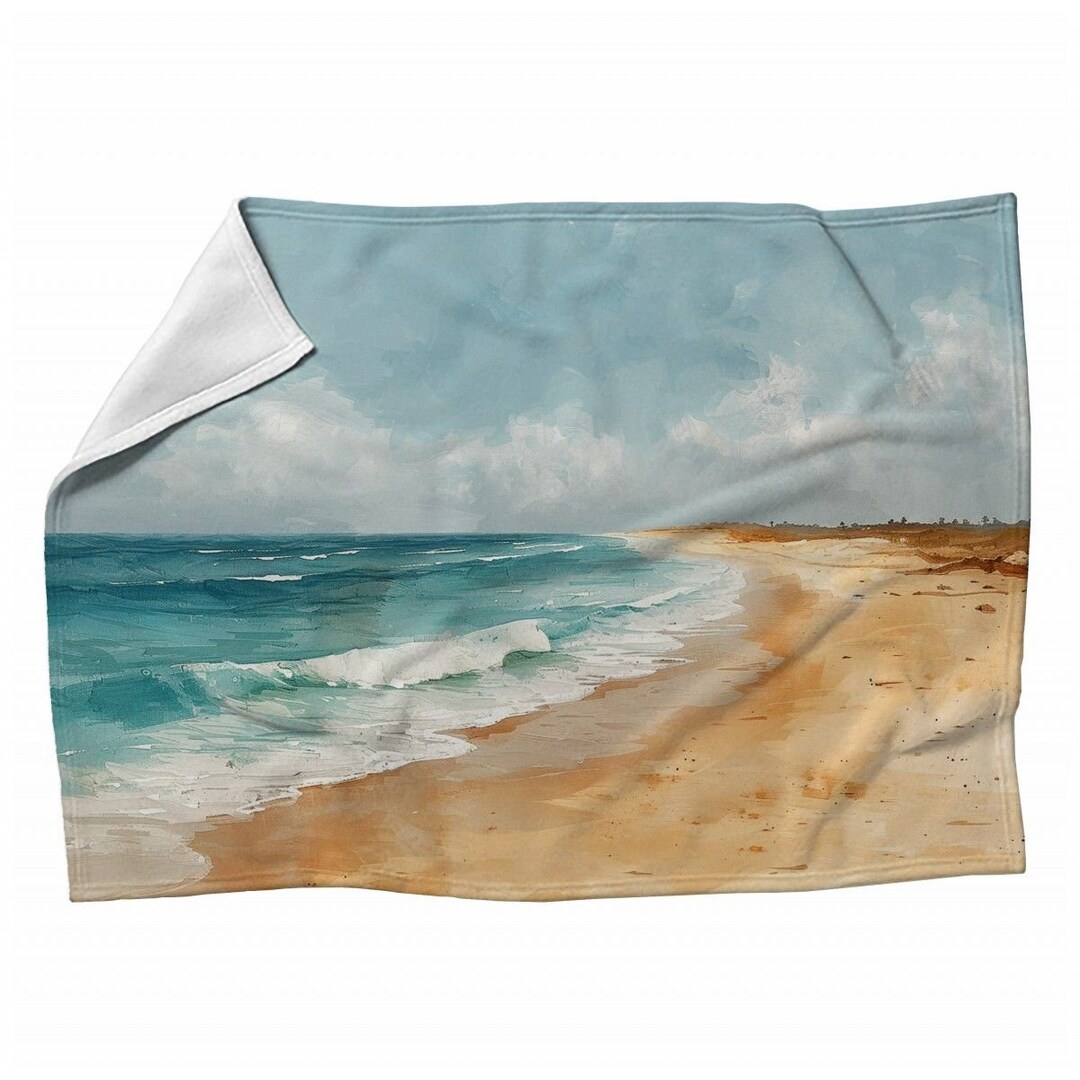 Shoreline Blanket, Nature Blankets, Seascape Sherpa Blanket ...