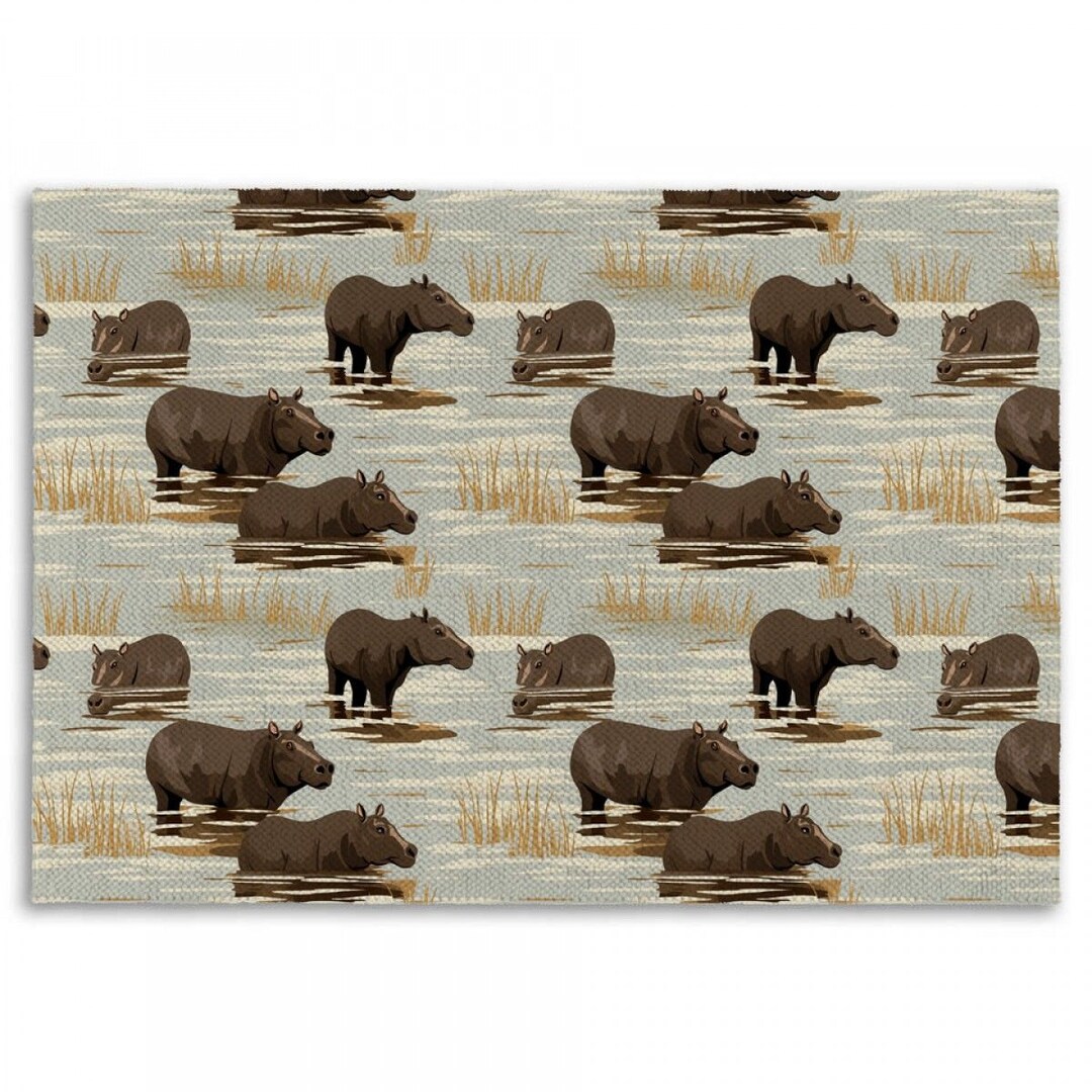 Hippo Rug Lakehouse Rugs Farmhouse Area Rug African Living - Etsy