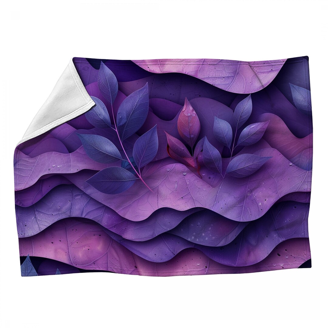 Leaves Blanket, Nature Blankets, Elegant Sherpa Blanket, Modern Throw ...