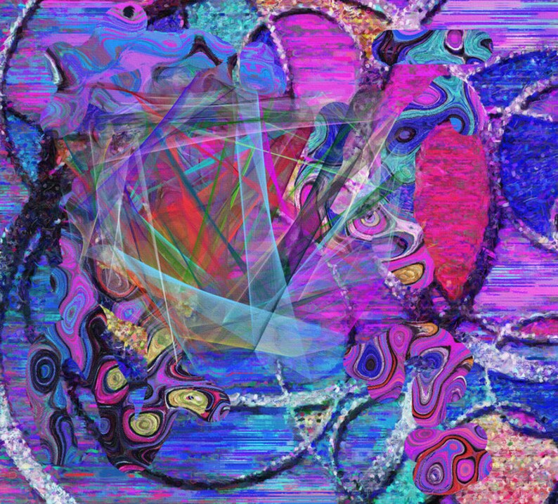 Blue and Purple Rugs Vibrant Abstract Artwork Area Rug - Etsy