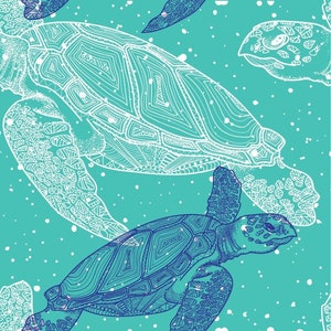 Turtle Rugs Sea Turtle Area Rugs Abstract Sea Turtle Rug Aqua - Etsy