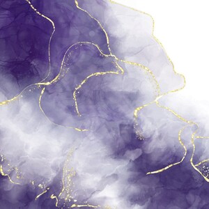 Purple Watercolor With Gold Veins Rug Purple Abstract Area Rugs Violet ...