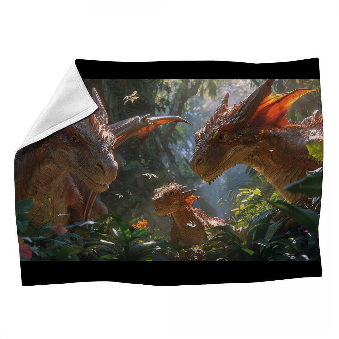 Dragons Blanket, Fantasy Blankets, Whimsical Sherpa Blanket, Mythical ...