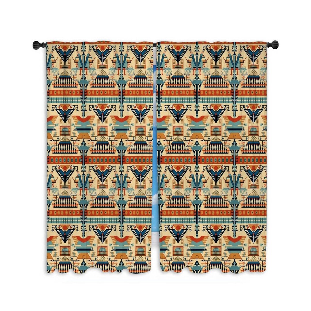 Egyptian Window Curtain Vintage Curtains Eclectic Curtain - Etsy