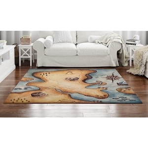 Pirate Area Rug Pirate Rug Map Area Rug Boys Area Rugs Boys Room Rug ...