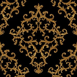 Black and Gold Damask Rugs Damask Pattern Rugs Vintage Rug - Etsy