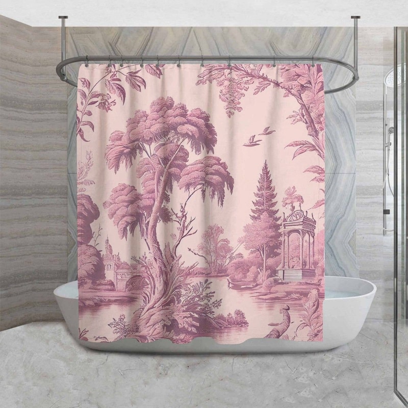 Pink Toile Curtains - Etsy