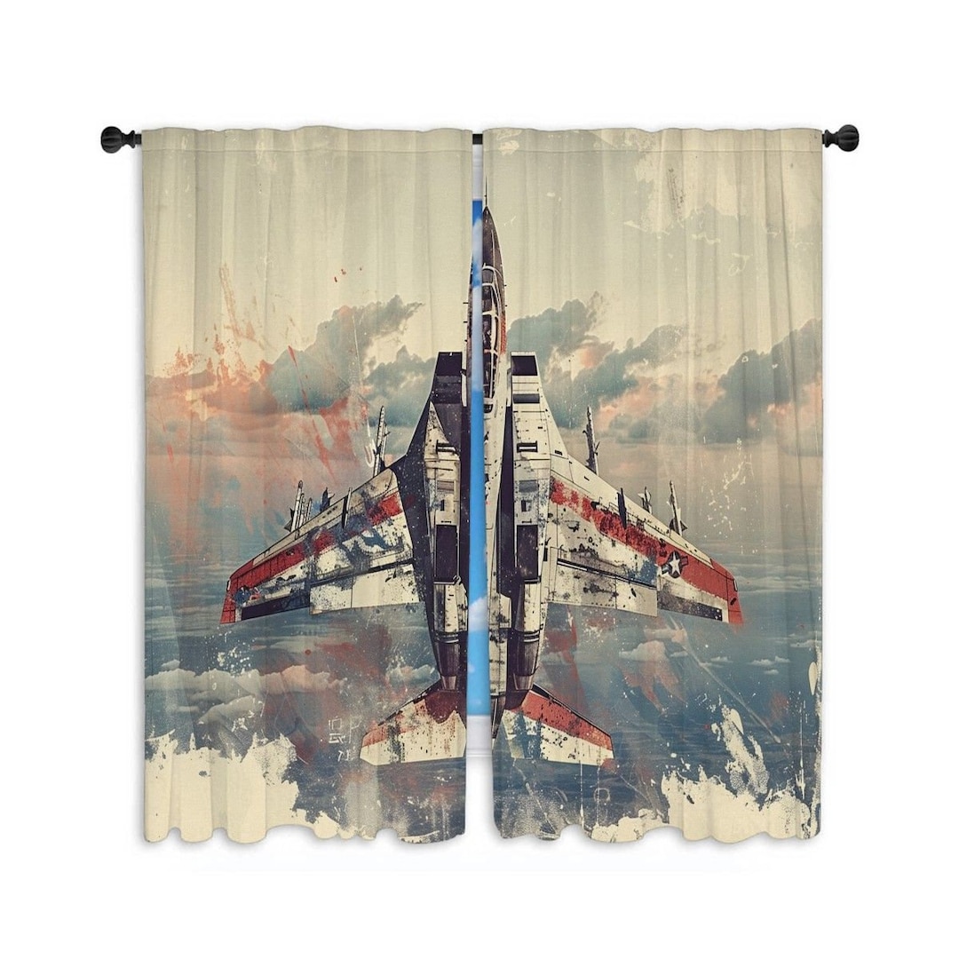 Fighter Jet Window Curtain, Military Curtains, Aircraft Curtain Panel ...