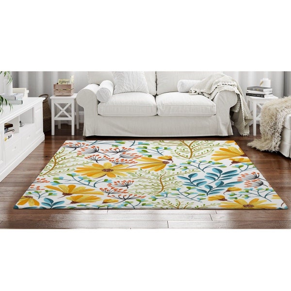 Floral Rug - Etsy