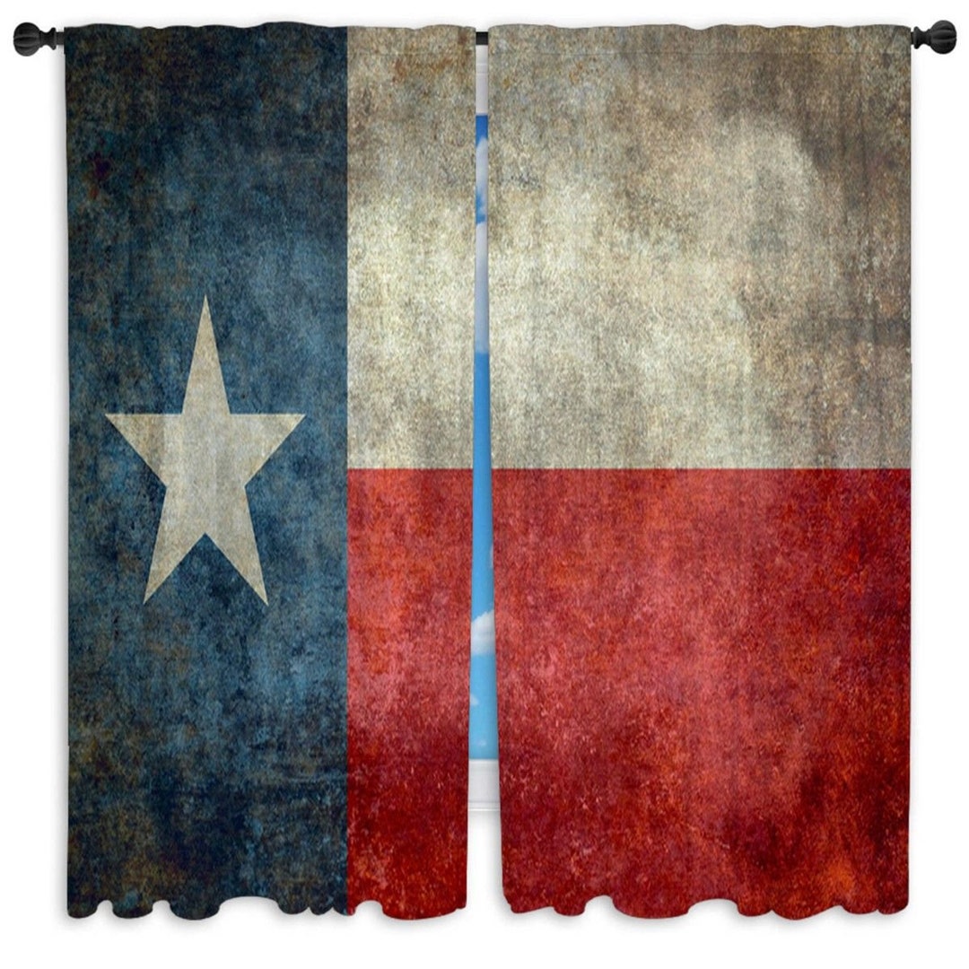 Texas Flag Window Curtain Patriotic Curtains Flag Curtains Red - Etsy