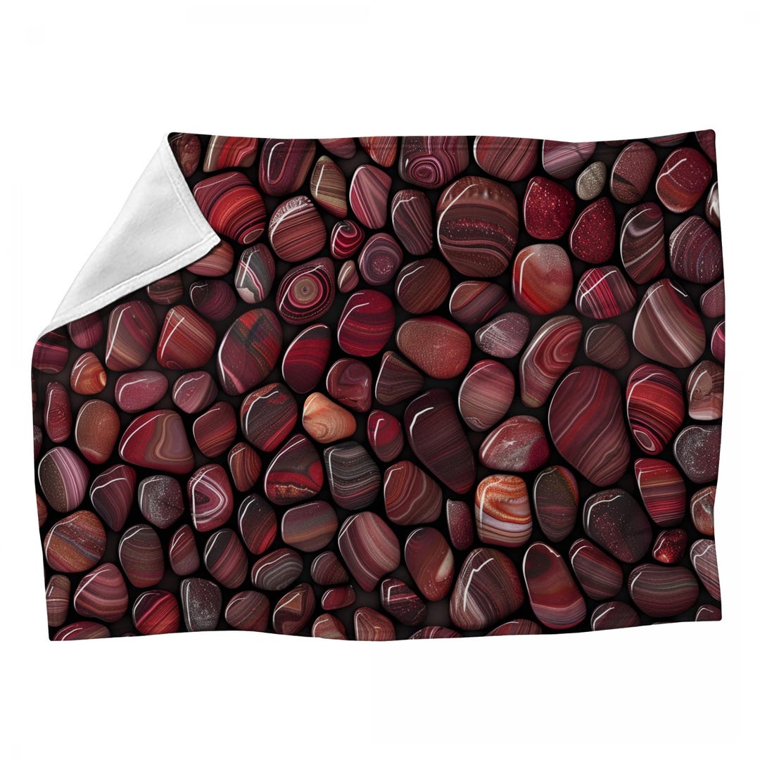 Red Jasper Blanket, Gemstone Blankets, Earthy Sherpa Blanket, Rustic ...