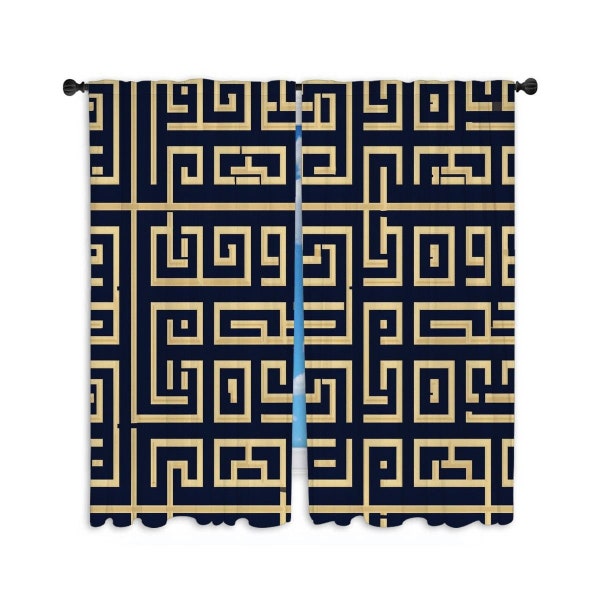 Greek Key Curtains - Etsy