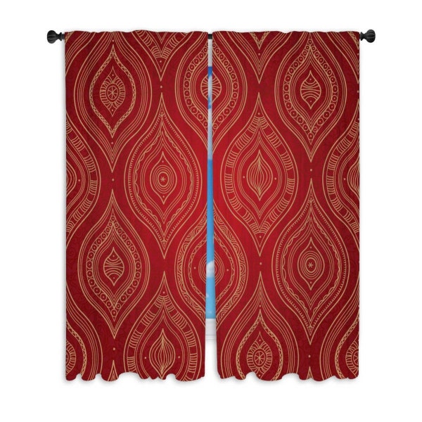 Red Curtains - Etsy