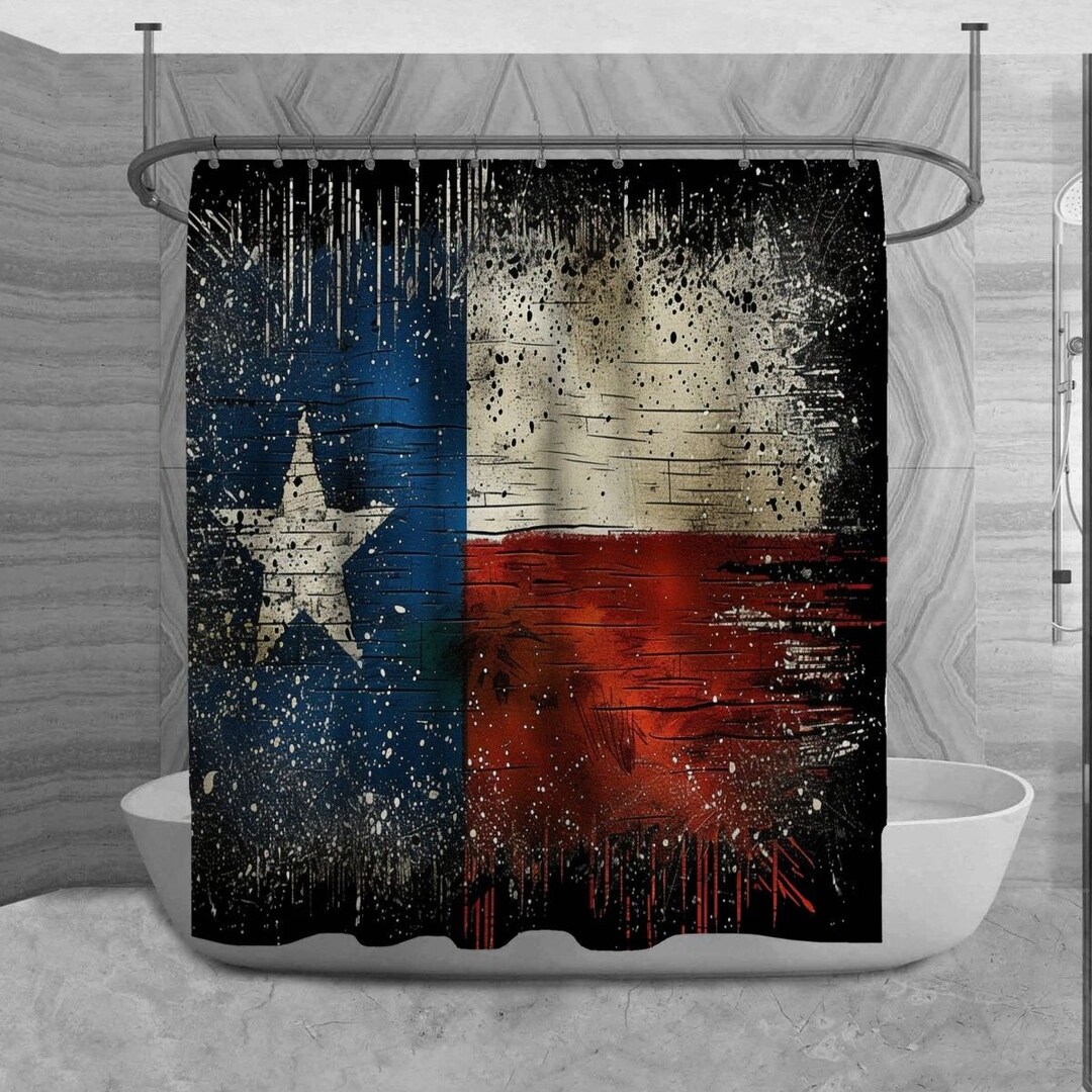 Texas Flag Shower Curtain: Texan Bathroom Decor - Etsy