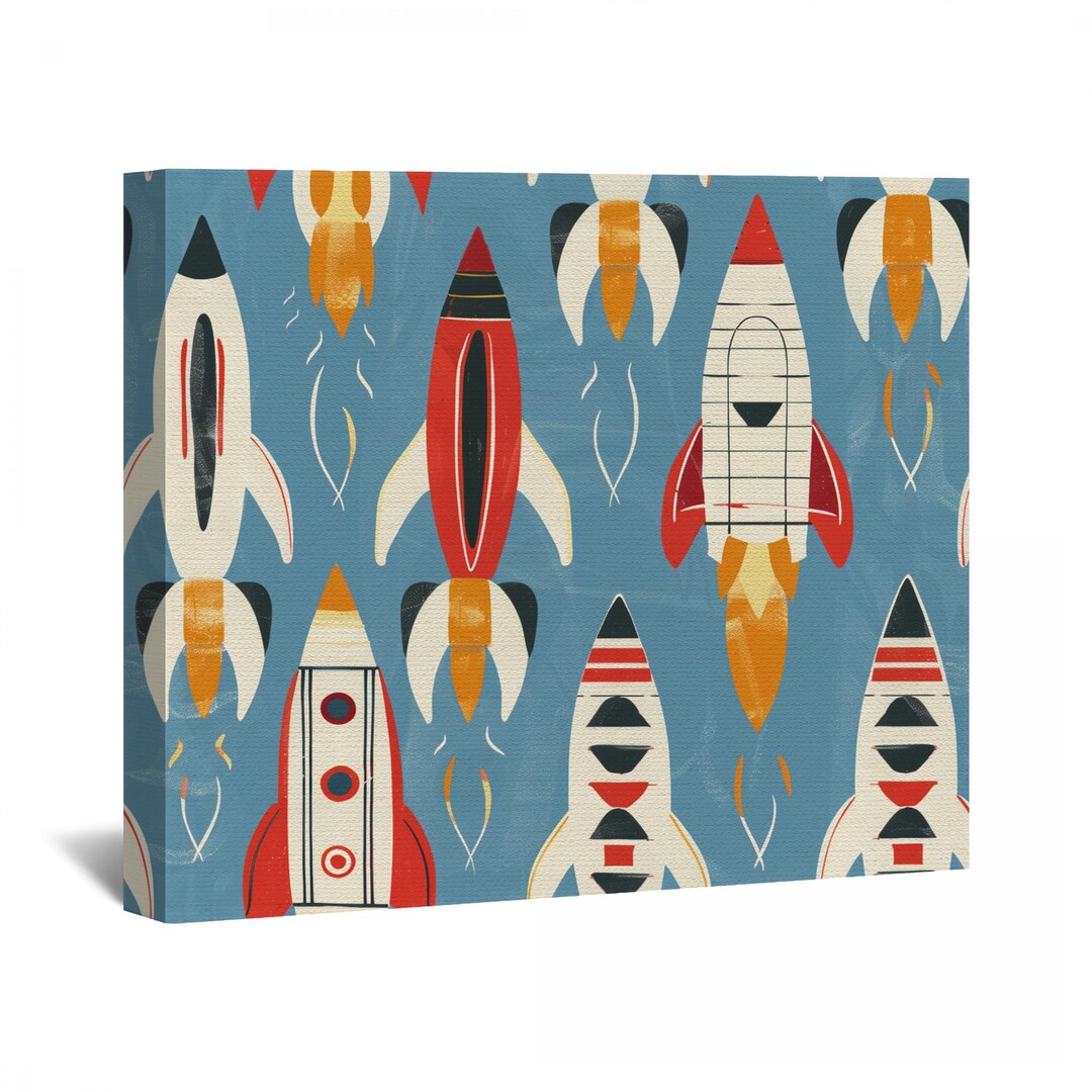 Rocket Wall Art: Modern Eclectic Home Decor Tapestry - Etsy