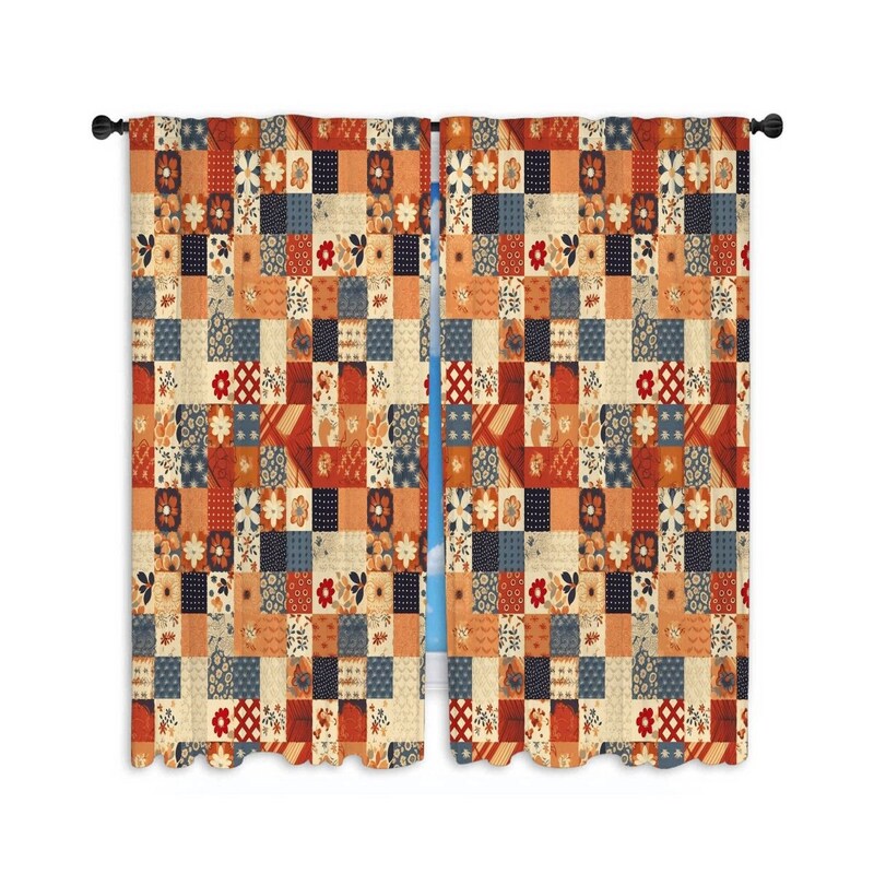 Patchwork Curtain - Etsy