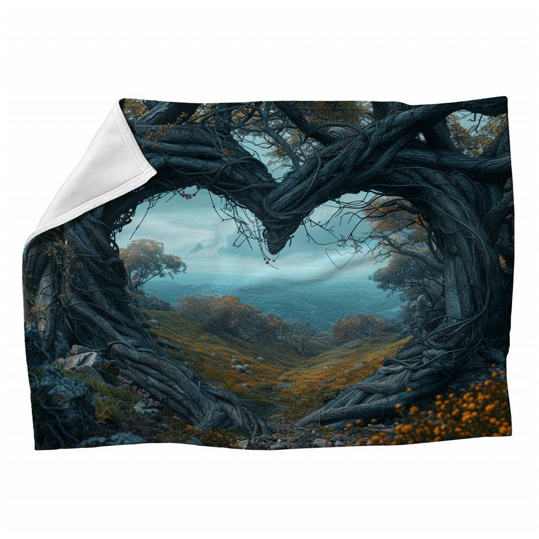 Nature Blanket, Landscape Blankets, Enchanted Sherpa Blanket, Fantasy ...