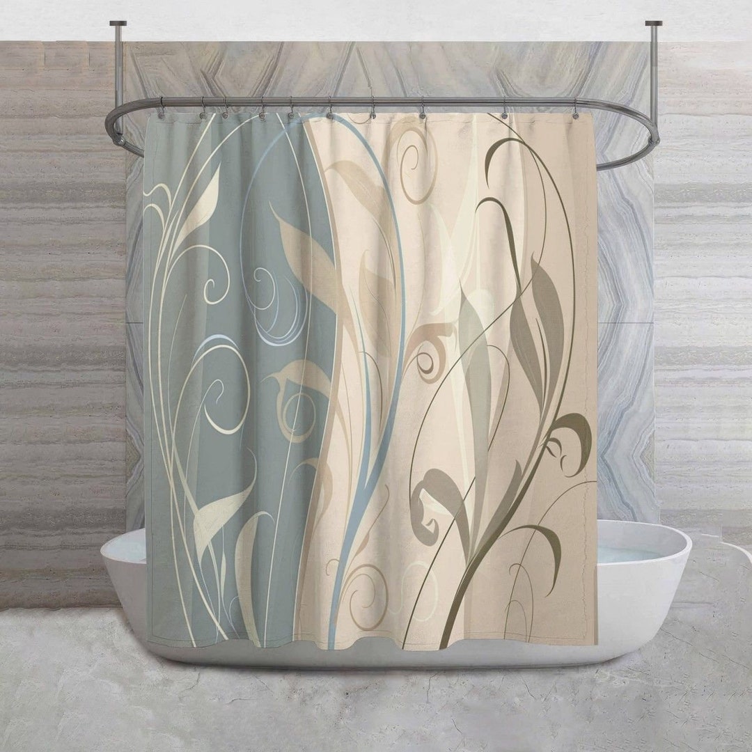 Swirling Tendrils Shower Curtain, Cool Pattern Bathroom Decor ...