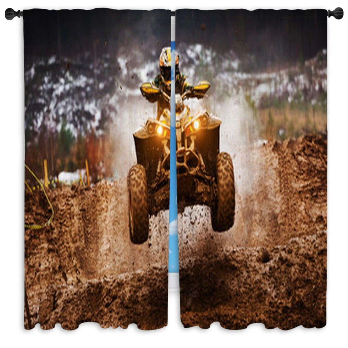 ATV Quad Window Curtain Sports Theme Drapes Four Wheeler - Etsy