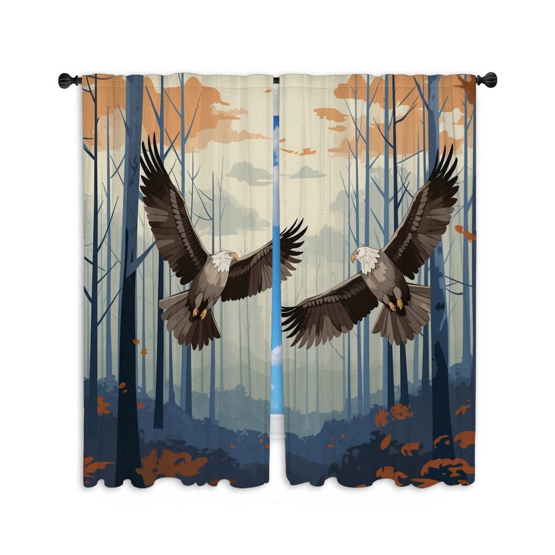 Eagle Window Curtain, American Eagle Curtains, Forest Eagle Curtain ...