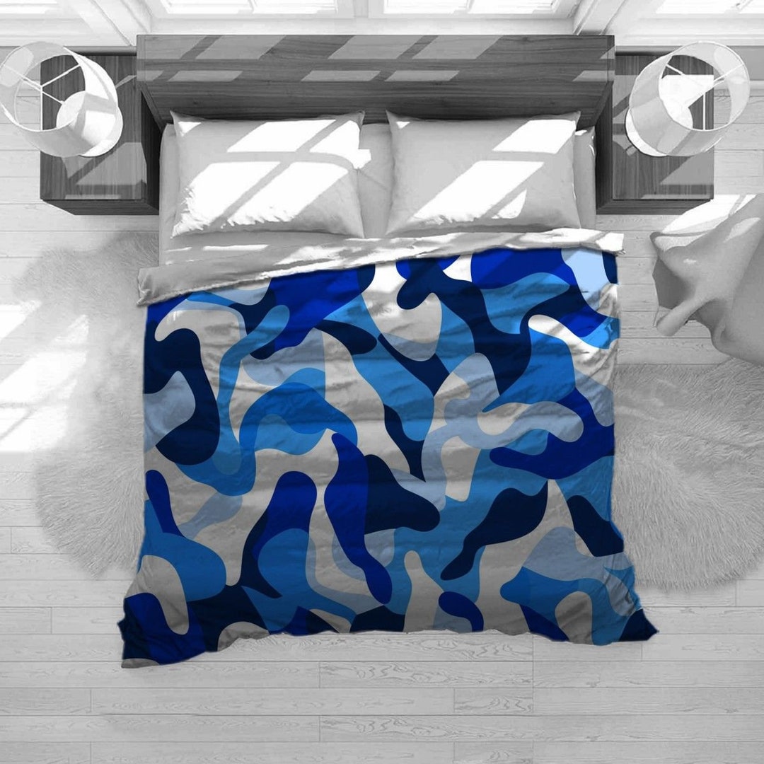 Camouflage Art Bold Shapes A Bedding, Geometric Art Sharp Lines Mo ...