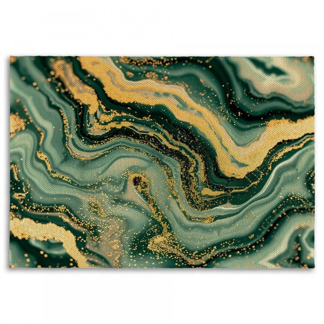 Geode Rugs Luxurious Marble Swirls Area Rug Green and Gold Area Rugs ...