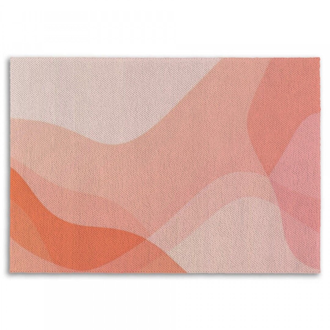 Mid Century Wavy Rug Boho Chic Area Rugs Peach Area Rugs Peony and ...