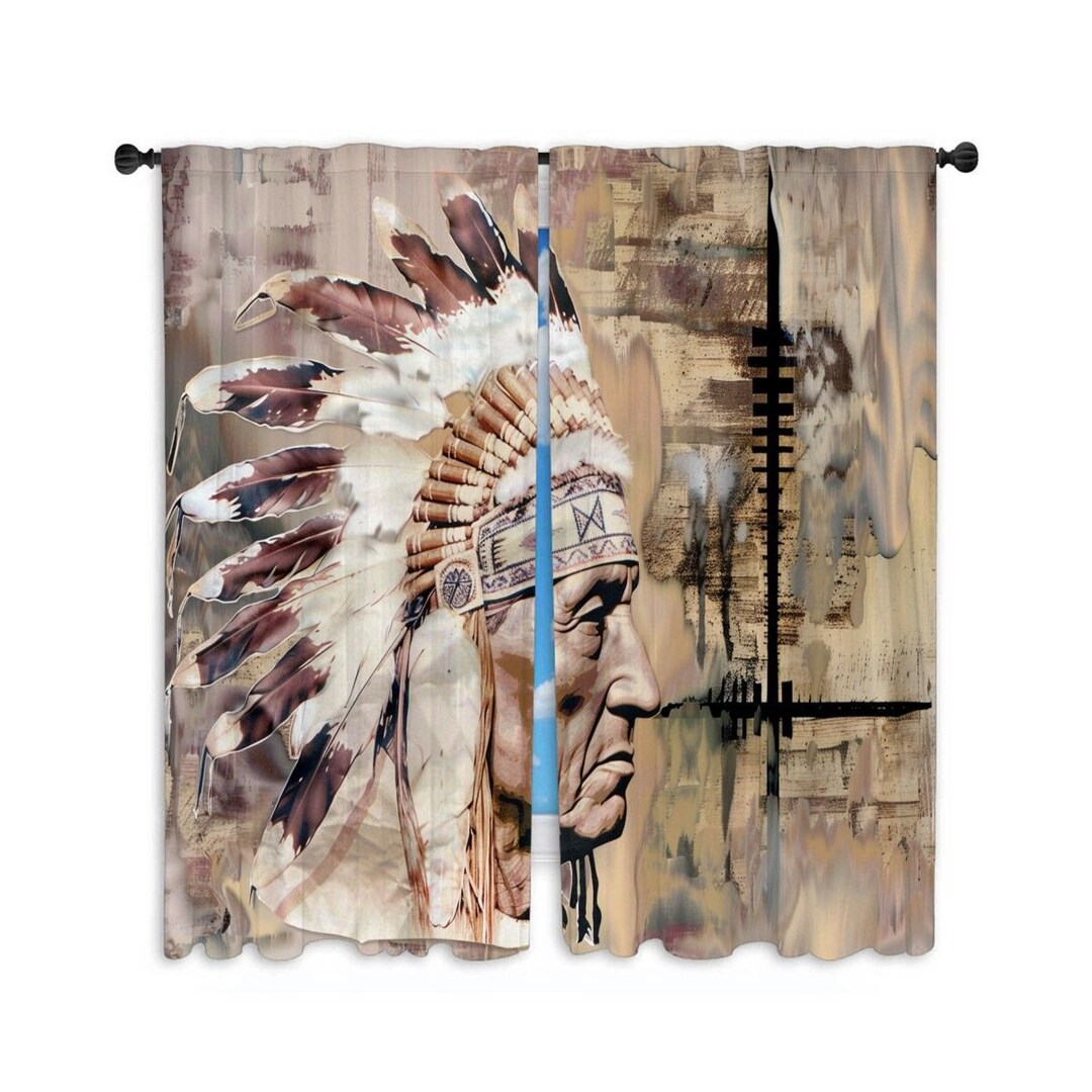 Native American Window Curtain, Cultural Curtains, Historic Curtain ...
