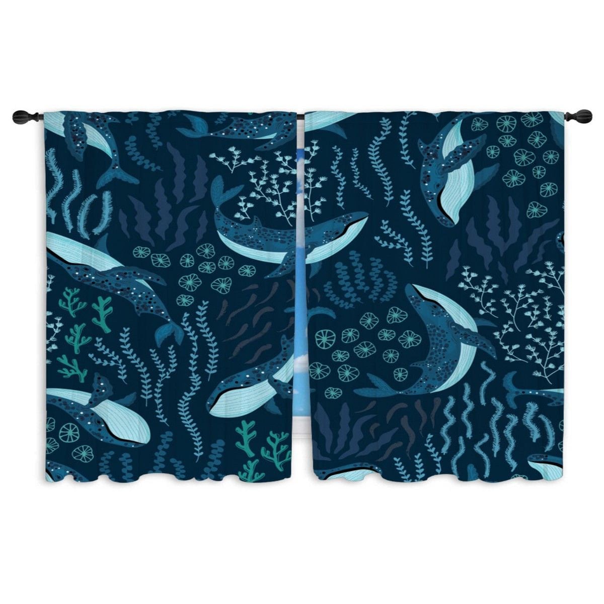 Ocean Curtain Panel Ocean Window Curtains Blue Drapes Custom - Etsy