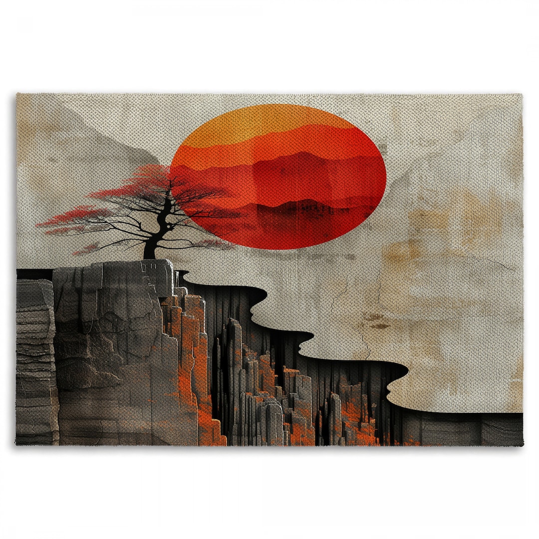 Landscape Art Rug, Graphic Rugs, Minimalist Area Rug, Calm Living Room ...