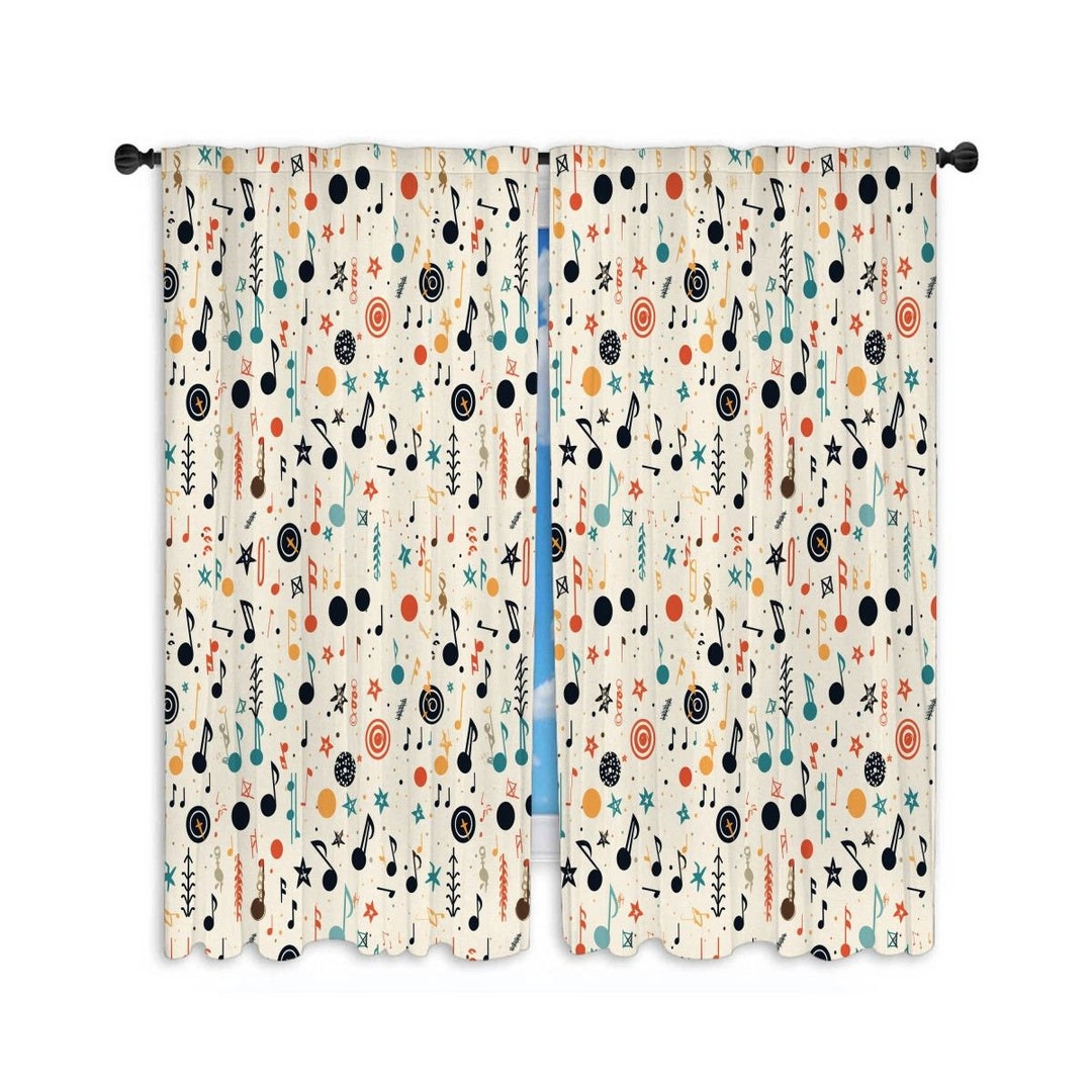 Music Window Curtain, Musical Notes Curtains, Contemporary Curtain ...