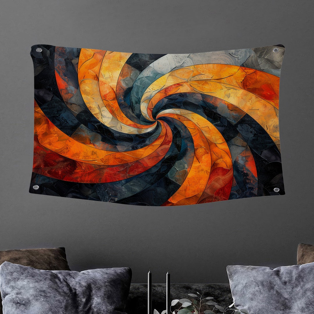 Fractal Swirl Wall Art, Abstract Wall Decor, Modern Tapestry, Creative ...