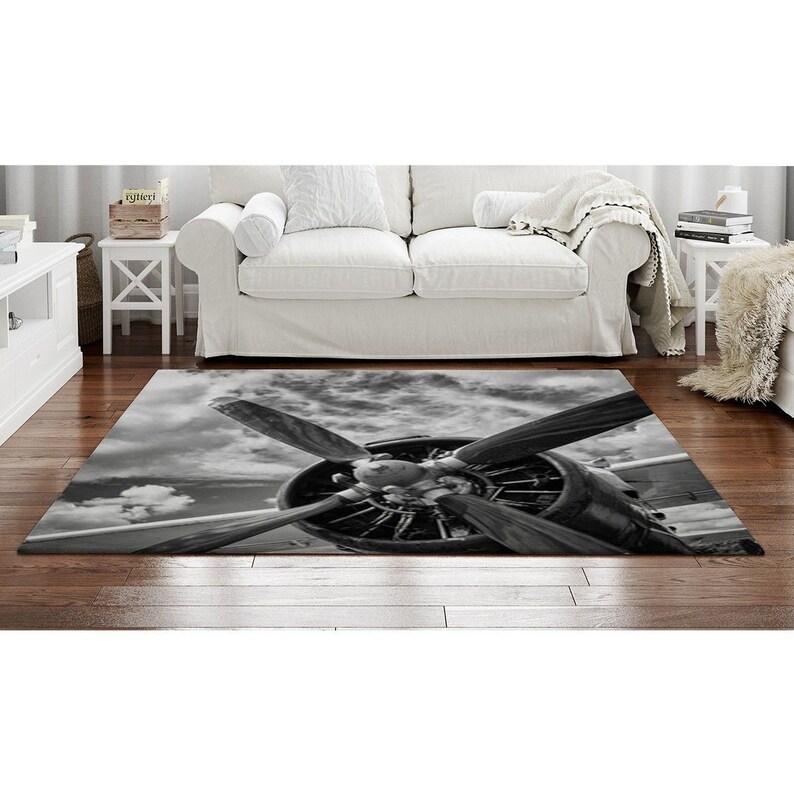 Vintage Airplane Area Rug Airplane Area Rugs Gray Airplane - Etsy