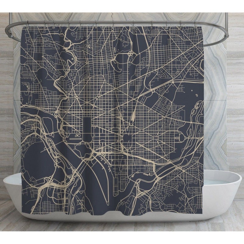 Map Shower Curtain - Etsy