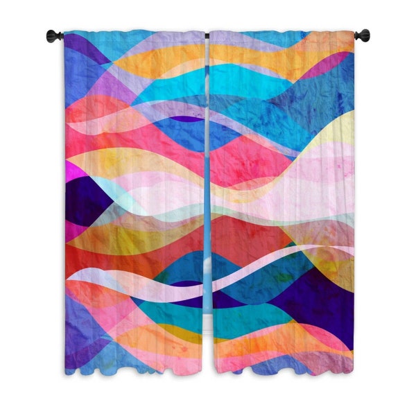 Multicolored Curtains - Etsy