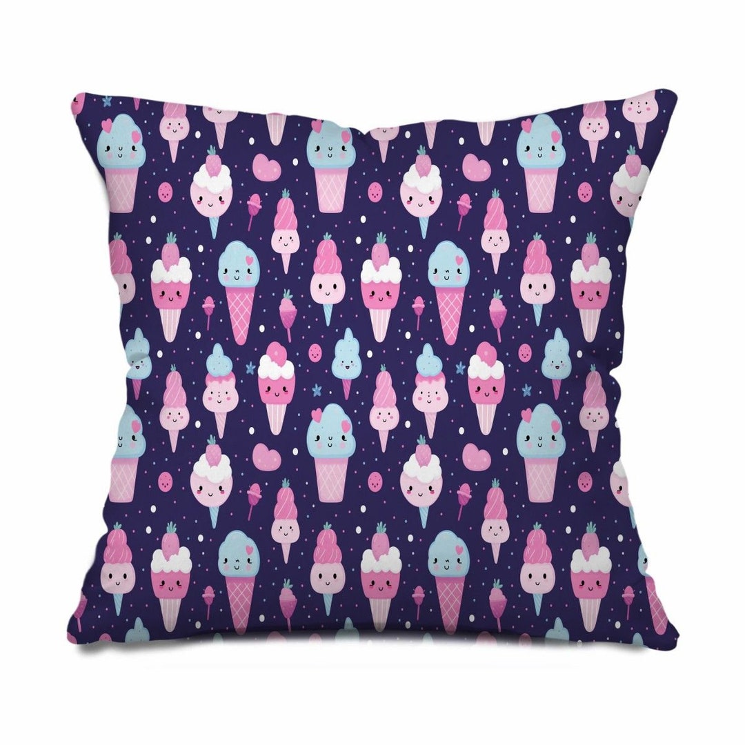 Cute Pillow, Ice Cream Pillow Cover, Strawberry Throw Pillow, Lollipop ...