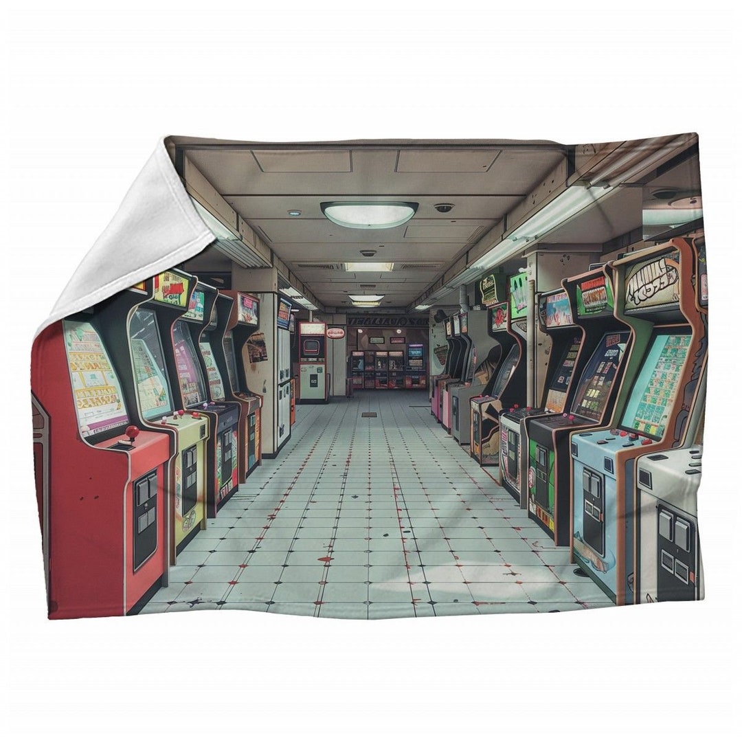 Arcade Blanket, Games Blankets, Retro Sherpa Blanket, Illustration ...