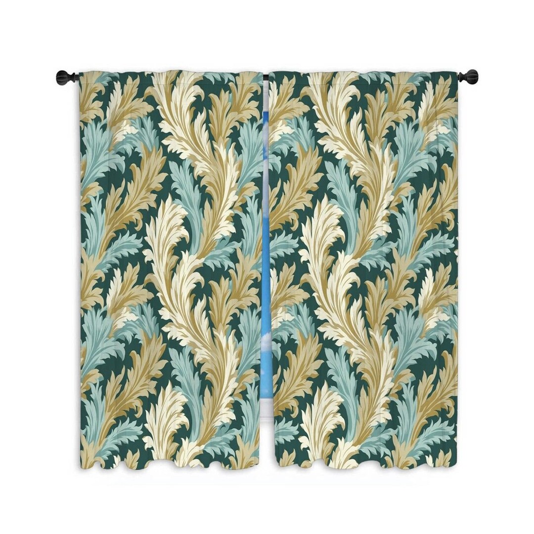 Acanthus Window Curtain, Art Nouveau Curtains, Eclectic Curtain Panel ...
