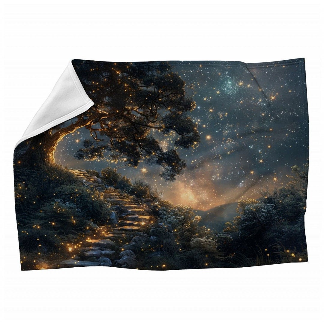 Starry Night Blanket, Landscape Blankets, Magical Sherpa Blanket ...