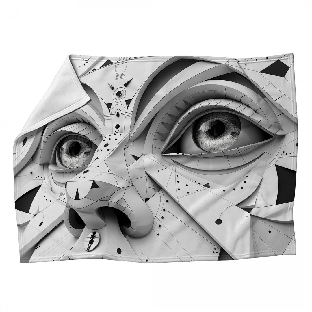 Abstract Eyes Blanket, Abstract Blankets, Futuristic Sherpa Blanket ...