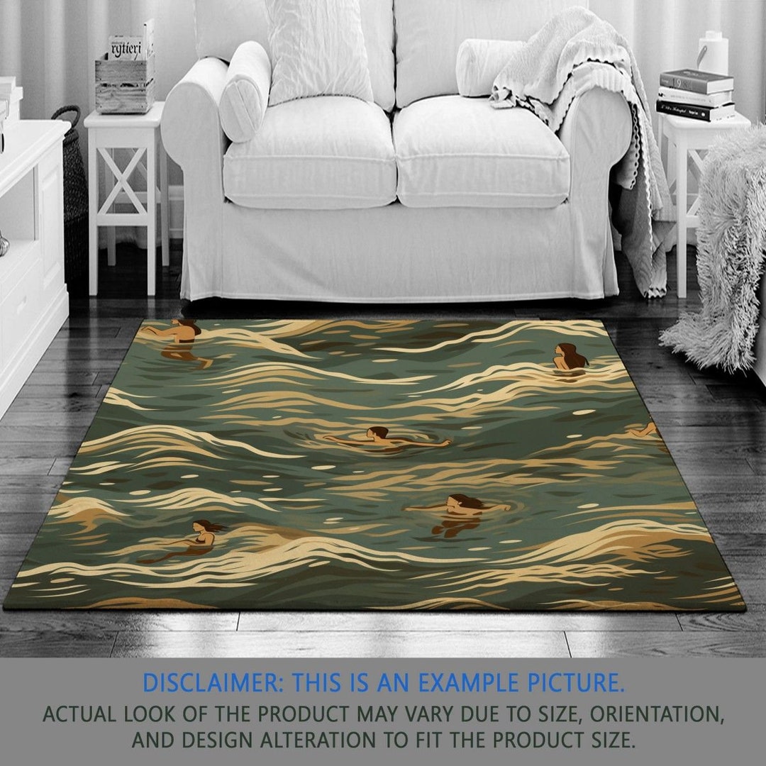 Swimming Rug Swimmer Rugs Summer Area Rug Sports Living - Etsy