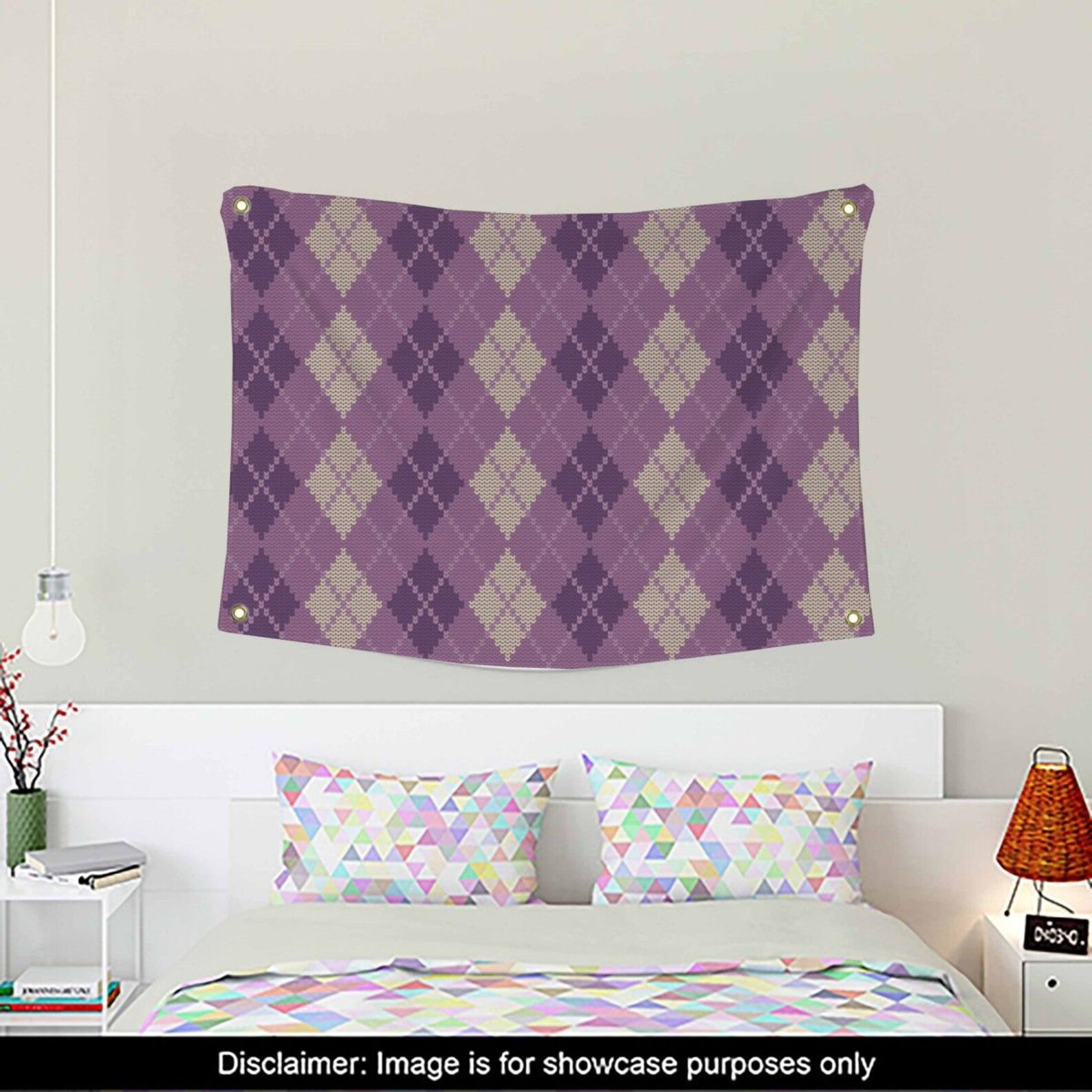 Preppy Tapestry Retro Wall Hanging Wall Art Argyle Wall | Etsy