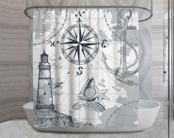 Compass Map Curtain - Etsy