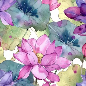 Lotus Flower Bedding, Floral Bedding Set, Lily Pad Comforter, Botanical ...